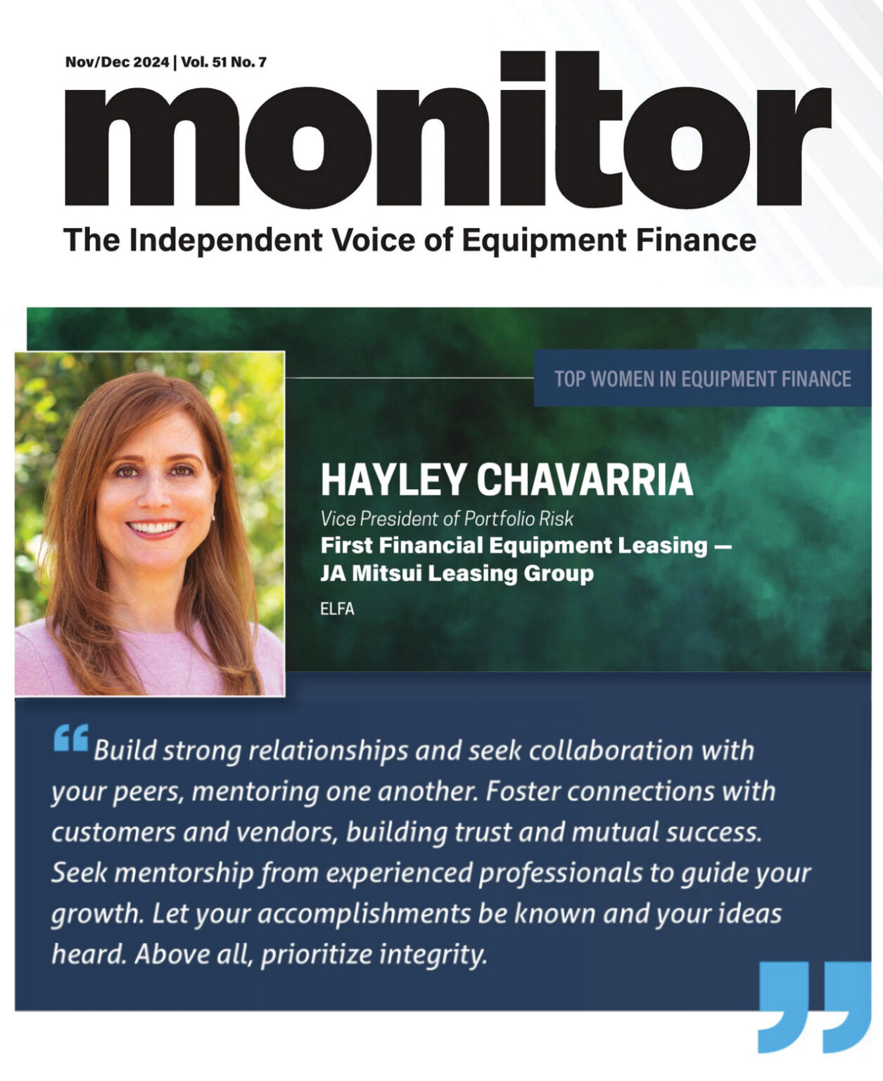 Top Women in Equipment Finance 2024 - Monitordaily - First Financial